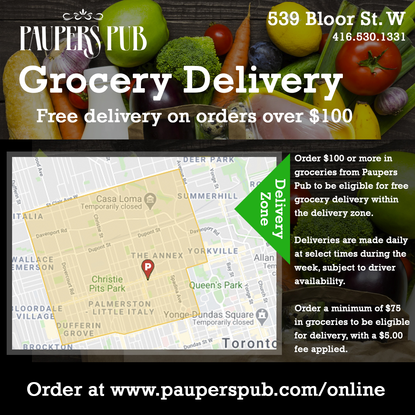 Paupers Pub’s grocery service in the news!